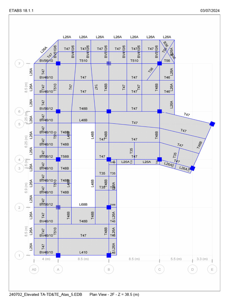 Etabs 18.1.1-Plan View - 2f - Z 38 | PDF