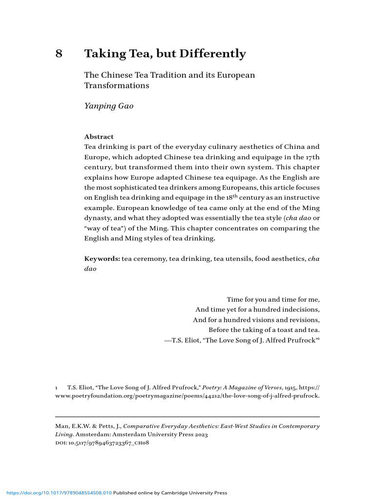 English Tea Culture and Chinese Influence | PDF | Tea | Porcelain
