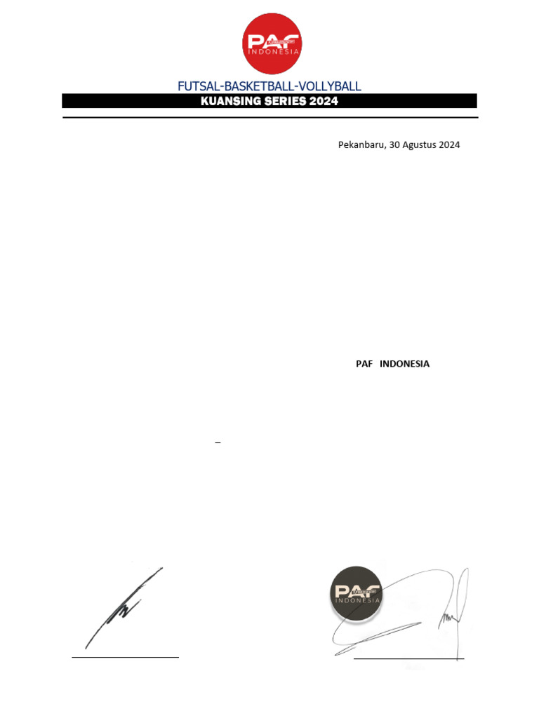 Undangan PAF Futsal Kuansing 2024 | PDF