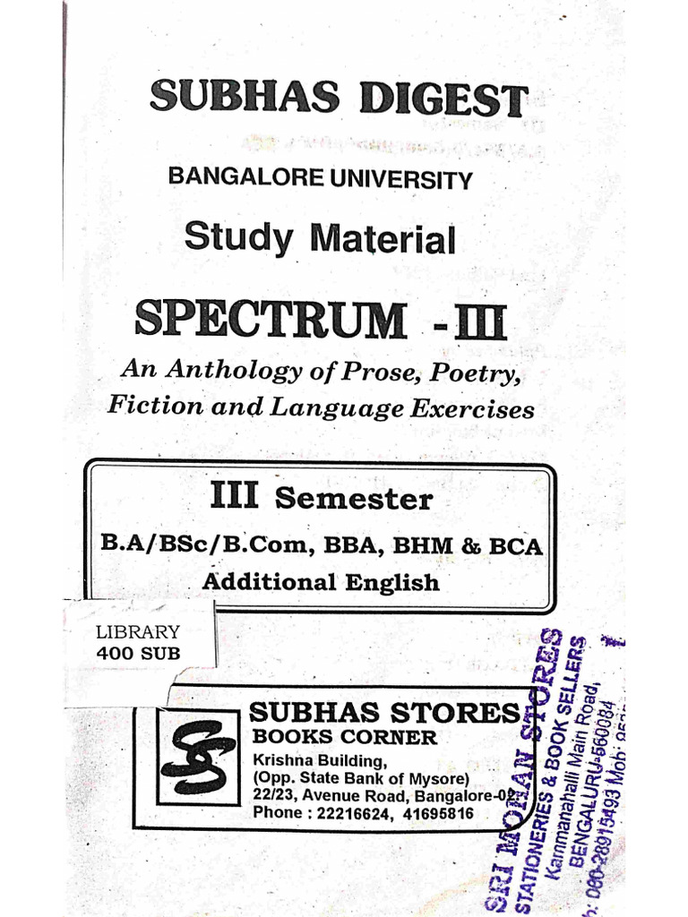 Additional English Study Material | PDF