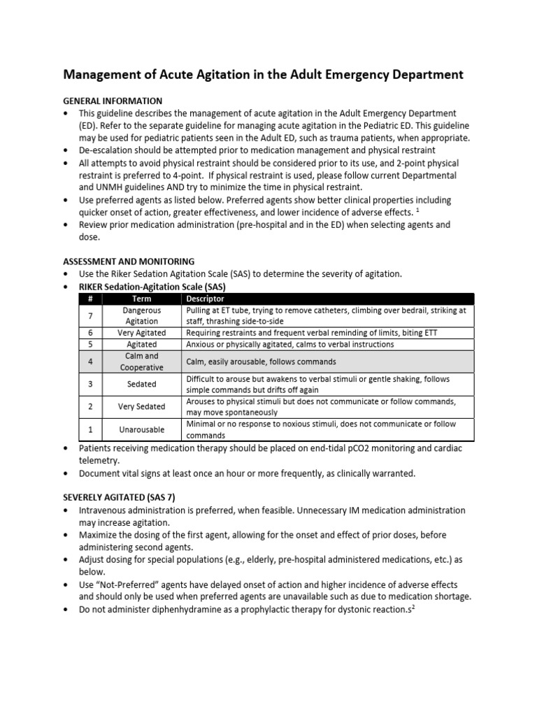 Acute Agitation Management in ED | PDF | Midazolam | Benzodiazepine