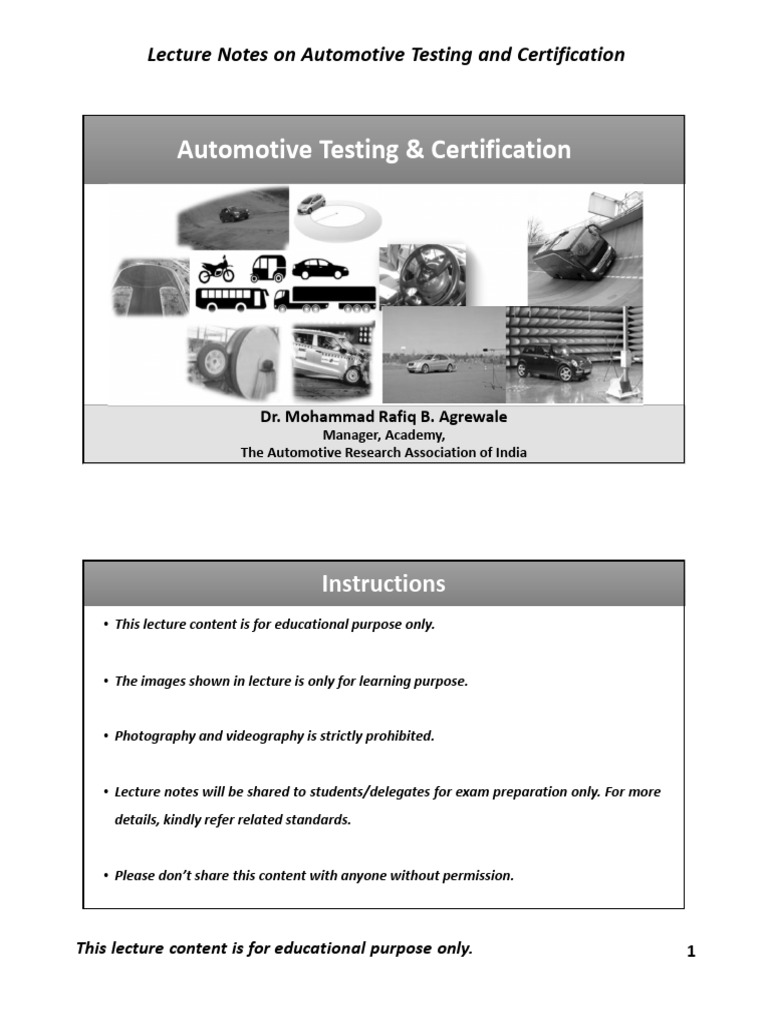 ATC 01 Homologation Lecture Notes 2022 | PDF | Vehicles | Motor Vehicle