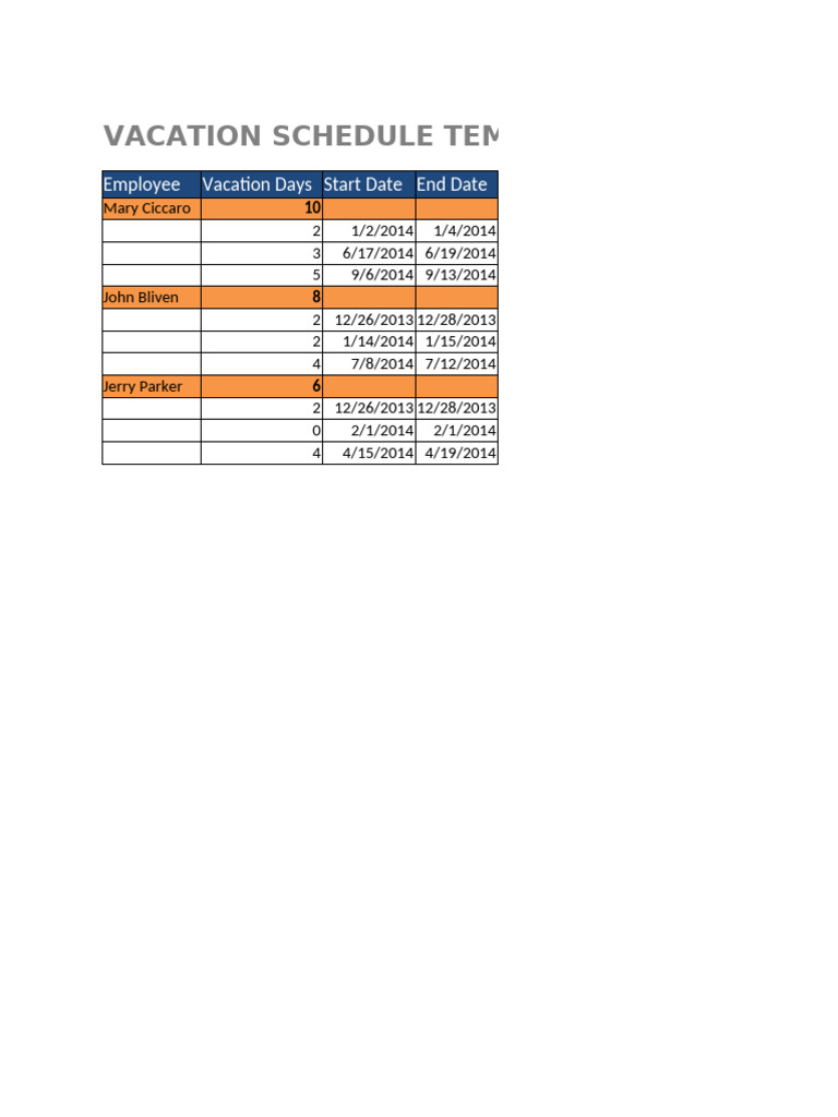 Vacation Scheduling Overview | PDF