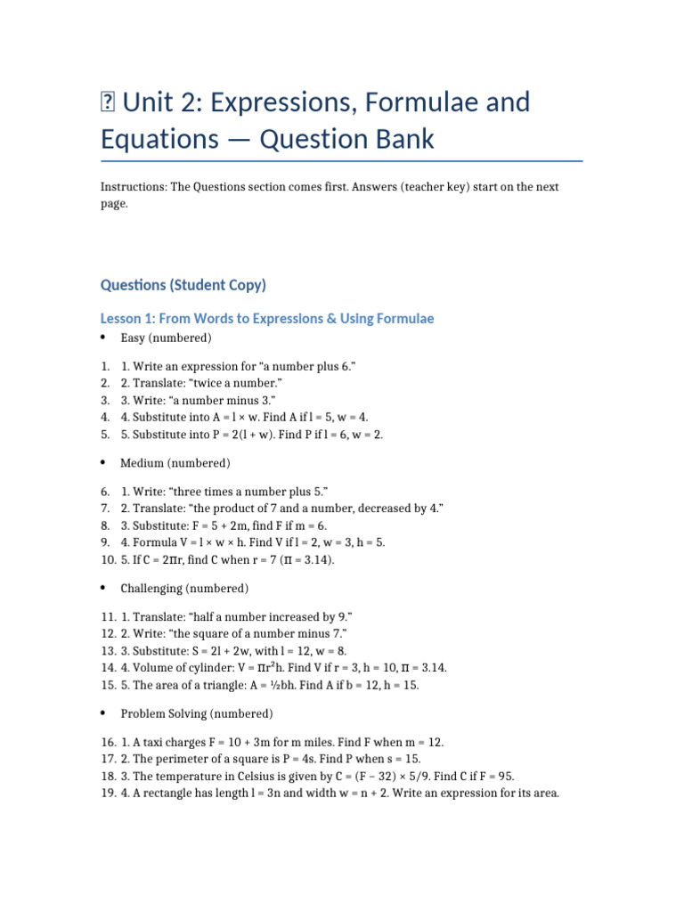 Unit 2 QB and Answer Key Step by Step | PDF | Area | Mathematics