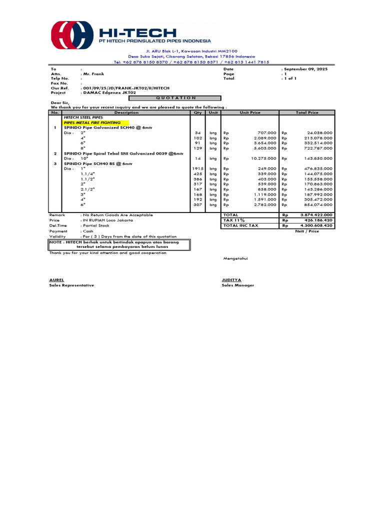 Hitech 2025 001.09 - Mr. Frank_damac Edgenex Jkt02 (Spindo Pipe) | PDF
