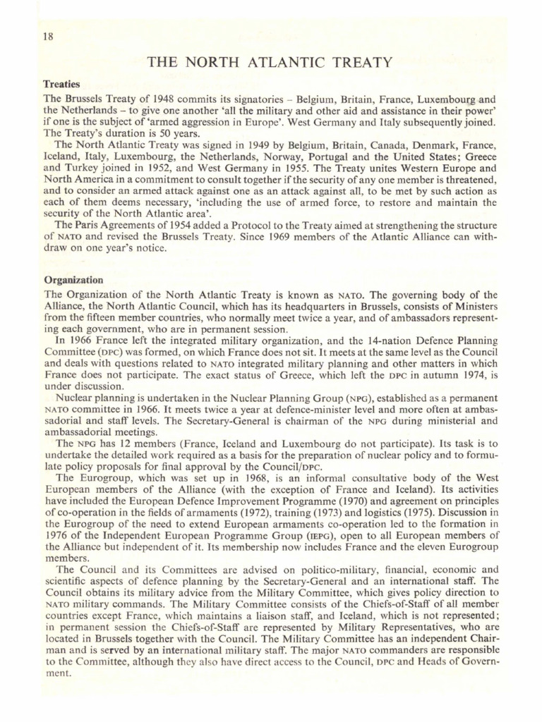 The Military Balance 1980-1981 - 03 - The North Atlantic Treaty | PDF ...