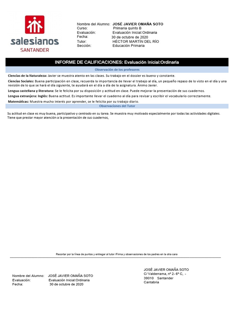 Nuevo Bolet N Informativo Primaria Con Logo 2 20201030 111857 | PDF | Aprendizaje