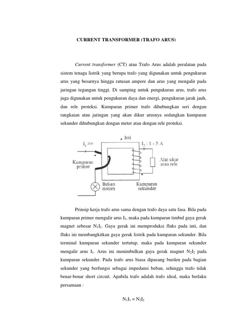 Trafo Arus: Jenis dan Pengujian | PDF