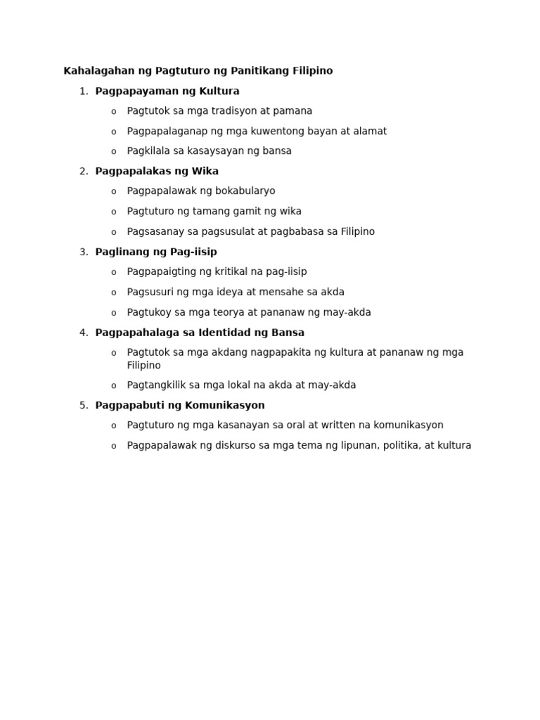 Mind Mapping Kahalagahan NG Pagtuturo NG Panitikang Filipino | PDF