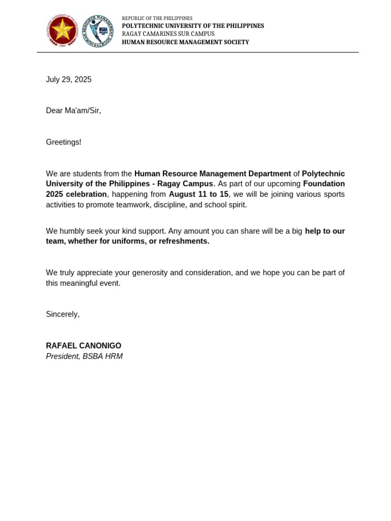 Support HRM Sports Activities 2025 | PDF