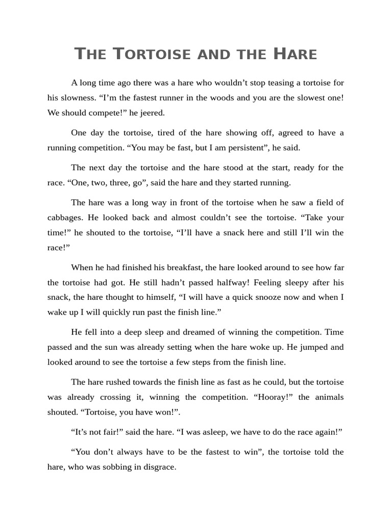 The Tortoise and The Hare | PDF