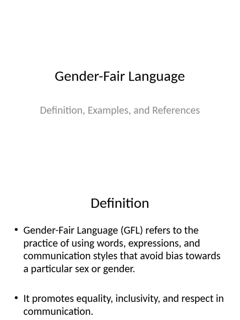 Understanding Gender-Fair Language | PDF