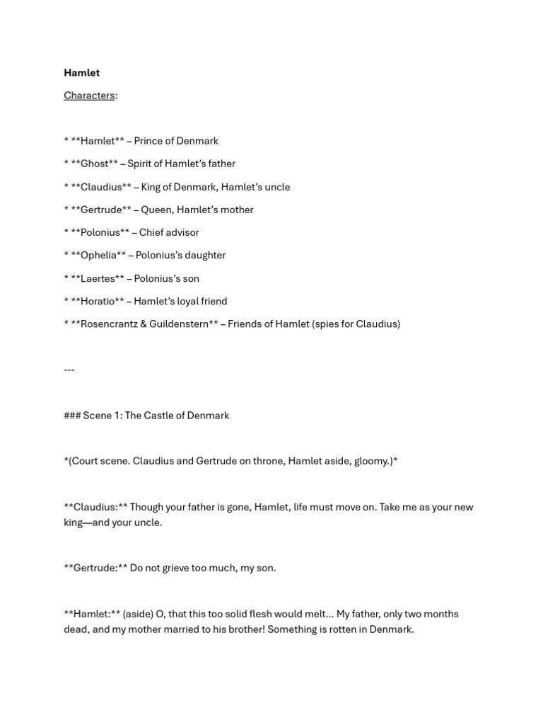 Hamlet | PDF | Hamlet | Plays Based On European Myths And Legends