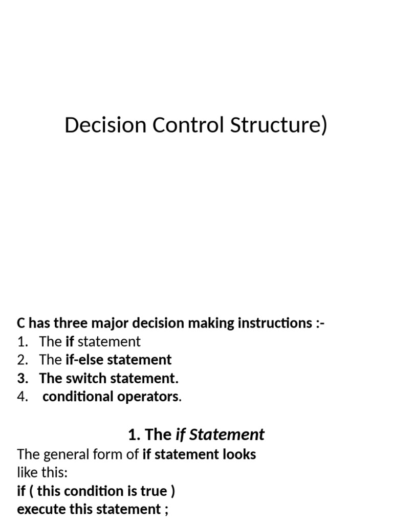 ch-2 (Decision Control Structure) | PDF | Software Engineering | Mathematics
