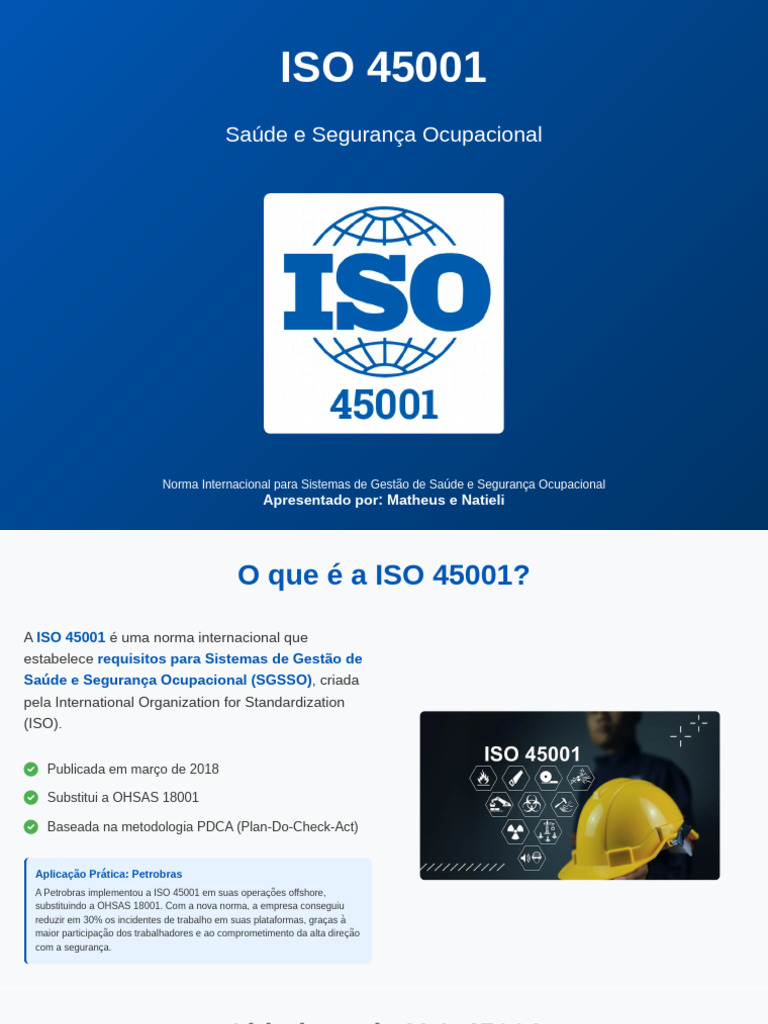 ISO 45001 Saúde e Segurança Ocupacional | PDF | Planejamento