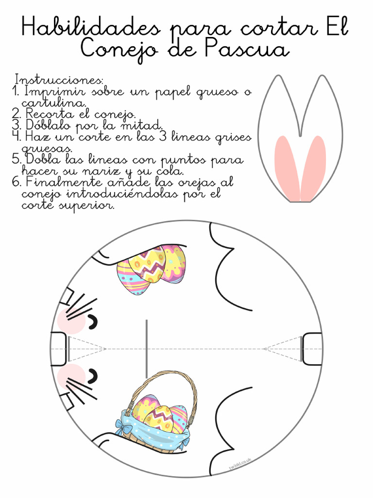 ES T T 9641 Ficha de Motricidad Fina Recortar Conejo de Pascua | PDF