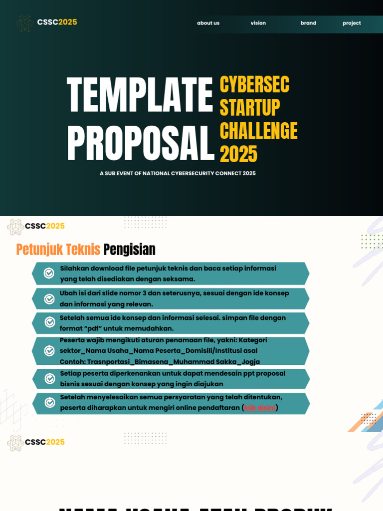 Proposal CSSC 2025 untuk Startup Cybersecurity | PDF