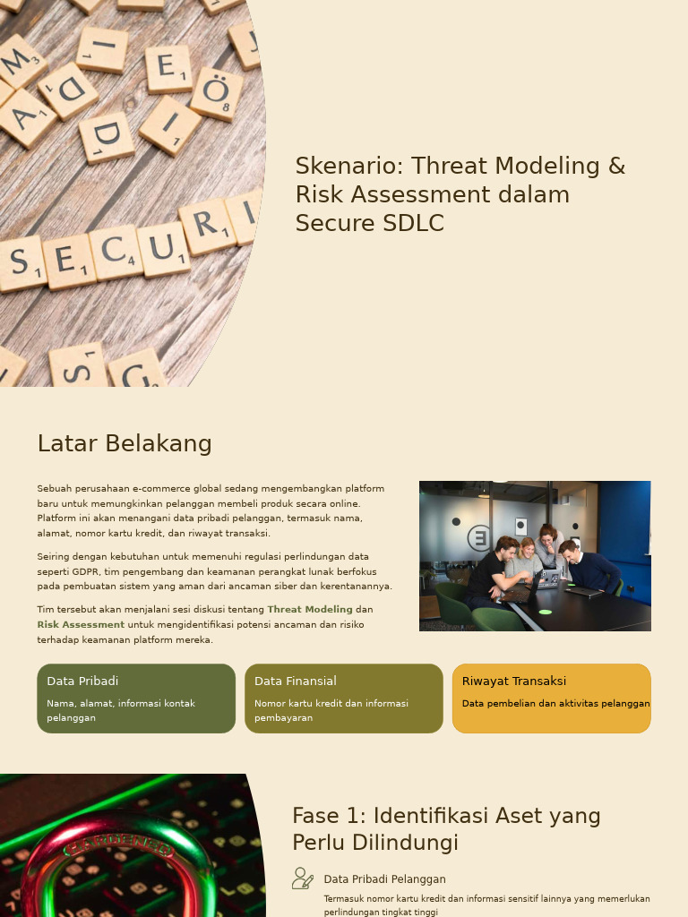 Skenario Threat Modeling and Risk Assessment Dalam Secure SDLC | PDF