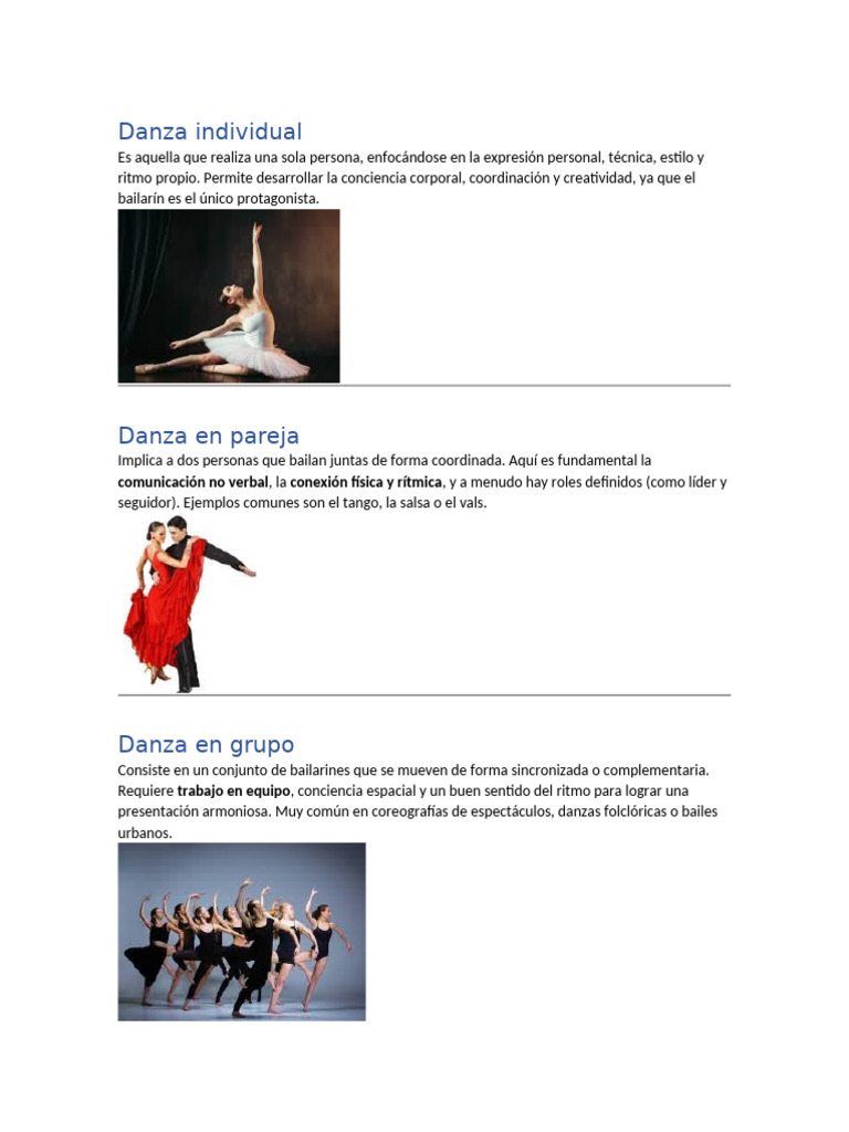 Tipos de Danza | PDF