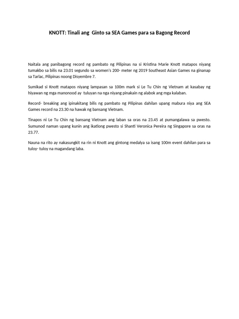 Balitang Sports | PDF