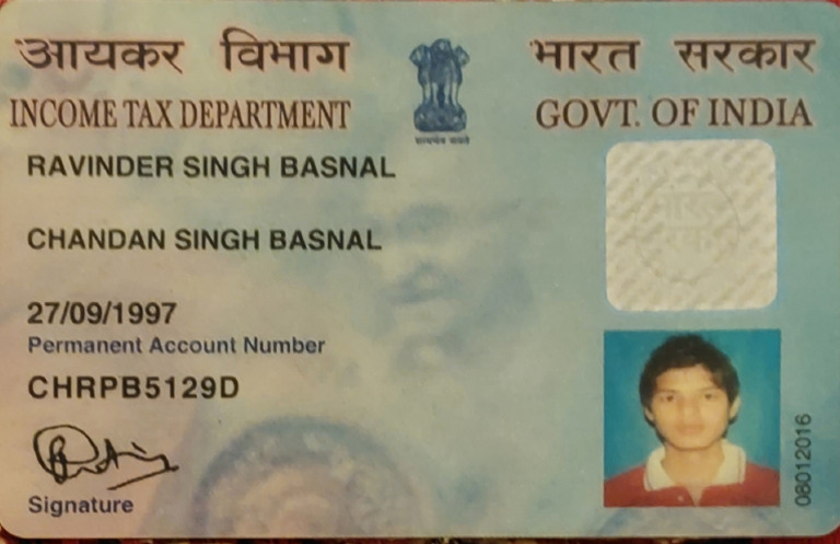 Pan Card Ravinder - Image | PDF