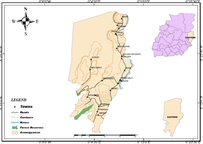 Eastern Region Map and Towns Overview | PDF