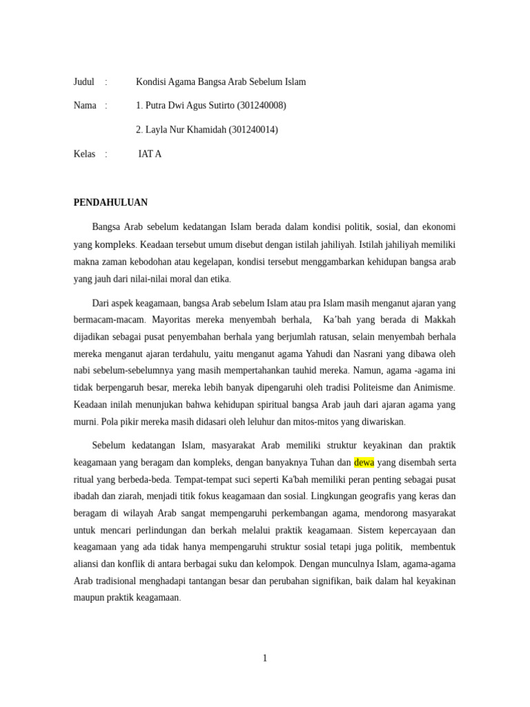 Revisi Makalah Siroh Nabawiyyah Kelompok - 1 | PDF