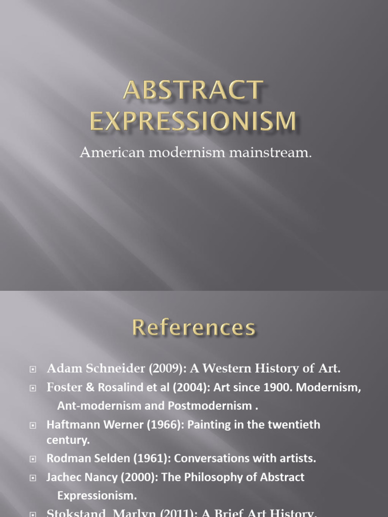 American Modernism: Abstract Expressionism | PDF | Abstract Art | Movements