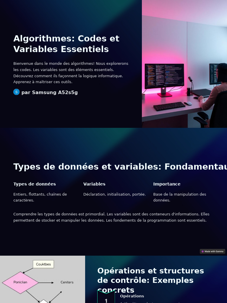 Algorithmes Codes Et Variables Essentiels | PDF