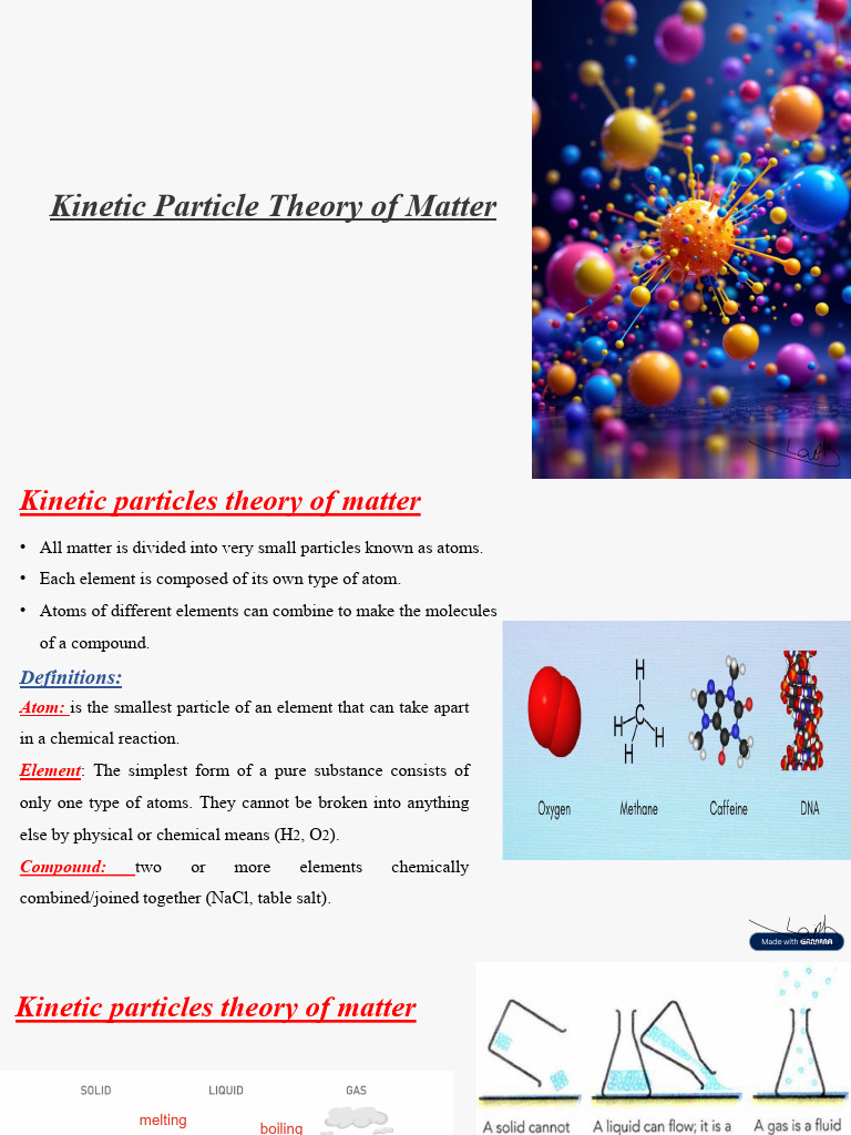 The Kinetic Particle Theory of Matter | PDF | Gases | Matter