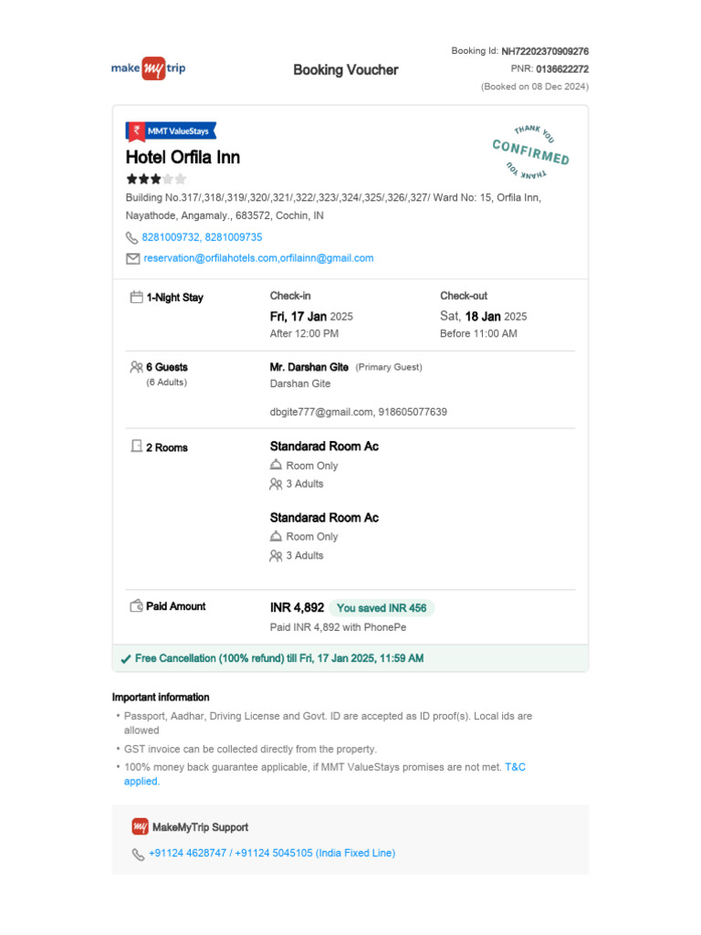 Orfila Hotel Bookinh | PDF