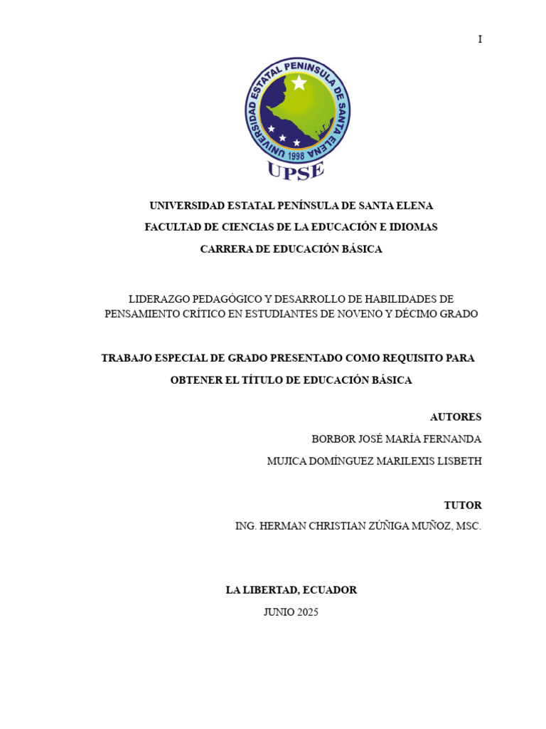 Upse Teb 2025 0081 | PDF | Enseñando | Liderazgo
