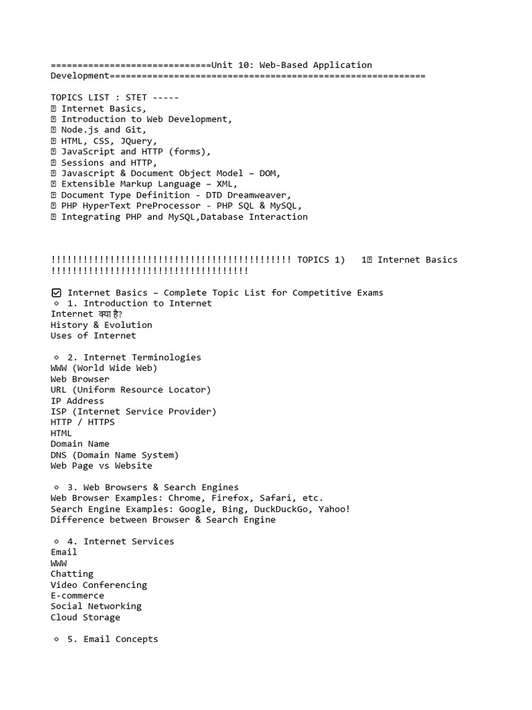 Web Technology Notes Stet Latest | PDF