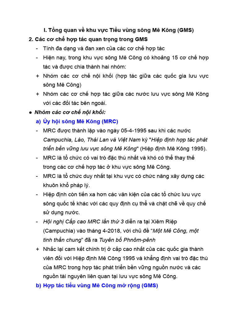 CÁC CƠ CHẾ HỢP TÁC QUAN TRỌNG TRONG GMS | PDF