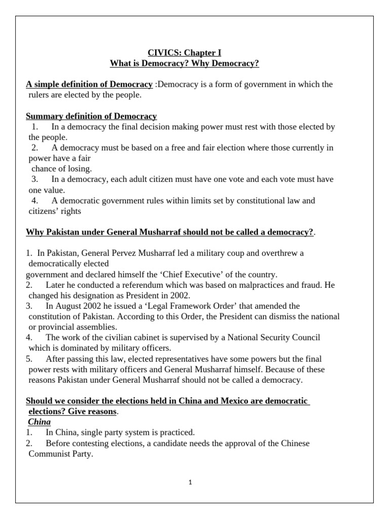 Understanding Democracy: Key Concepts | PDF | Democracy | Political ...