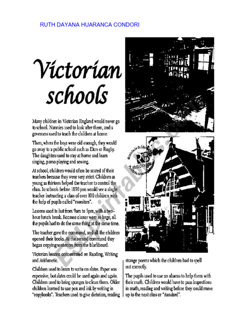Victorian Schools - Used To - Reading | PDF