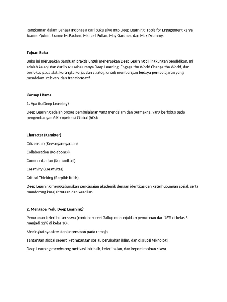 Alat Deep Learning untuk Pendidikan | PDF