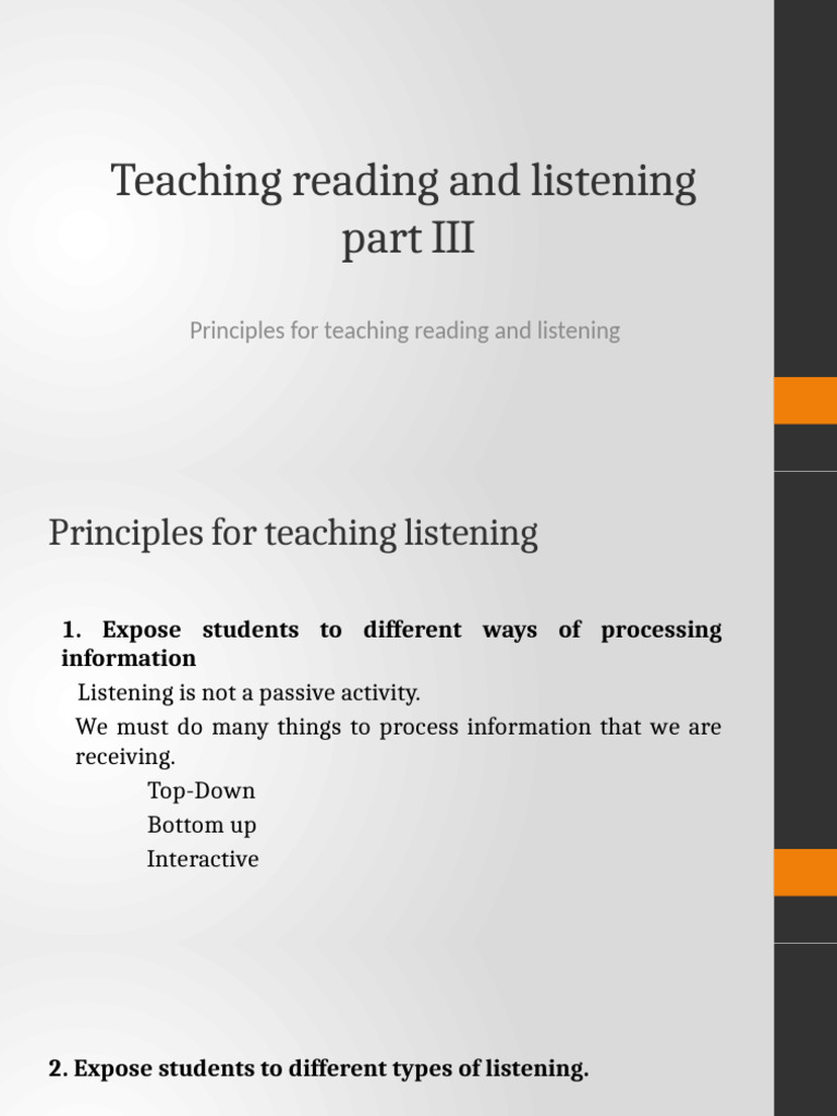 Effective Strategies for Teaching Reading and Listening | PDF | Reading ...