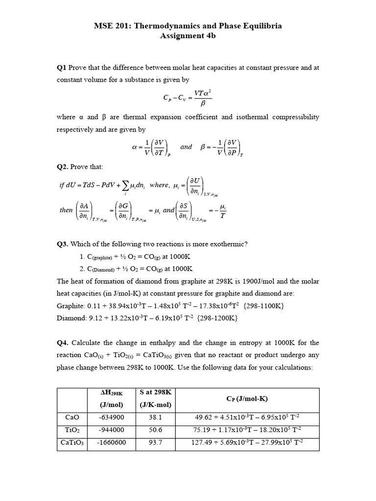 Assignment 04b | PDF | Branches Of Thermodynamics | Continuum Mechanics