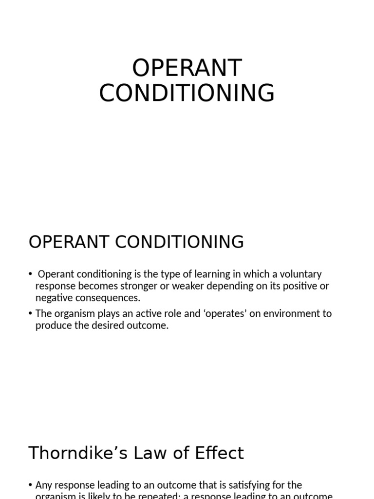 Operant Conditioning | PDF | Reinforcement | Learning