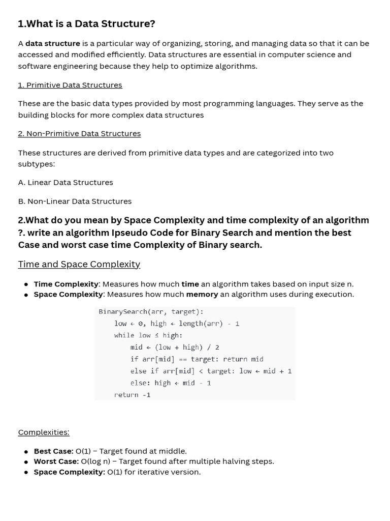 Data Structures and Algorithms Overview | PDF | Recursion | Data Structure