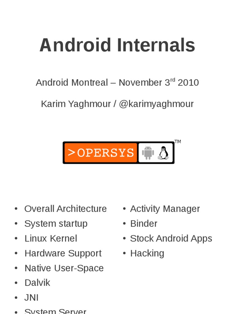 Android Internals 101103 101220132519 Phpapp01 | PDF | Android (Operating System) | Booting