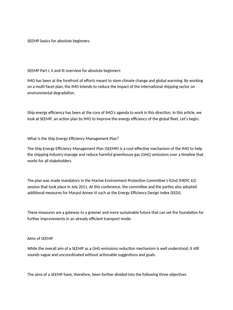 SEEMP Basics Fo-WPS Office | PDF | Efficient Energy Use | Ships