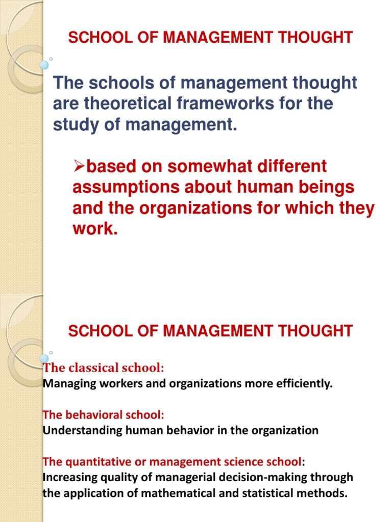 Schools of Management Thought | Download Free PDF | Bureaucracy ...