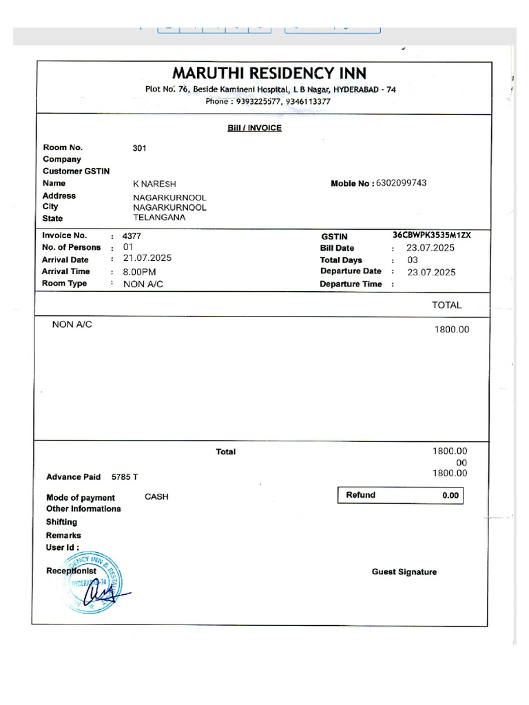 Room Bill Hyd | PDF