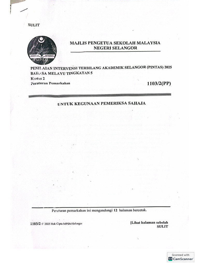 Skema - BM k2 Selangor-2025 | PDF