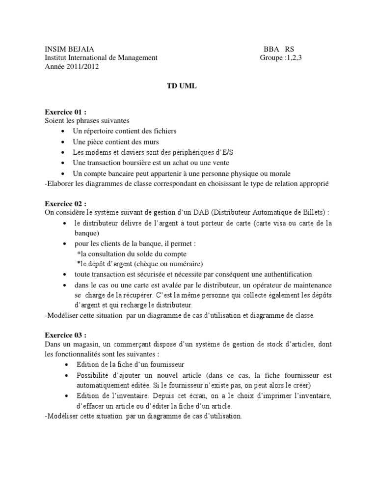 TD Uml | PDF