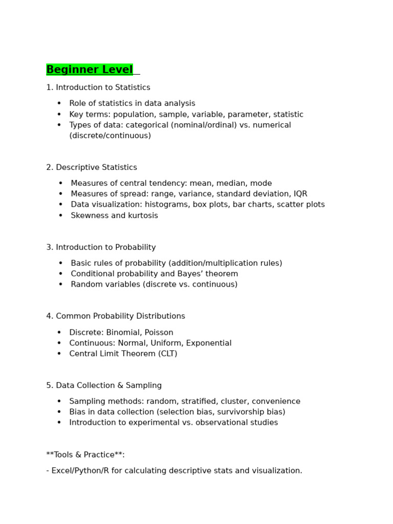 Statistics For Data Analysis Course by Ehab Faisal | PDF | Statistics | Analysis Of Variance