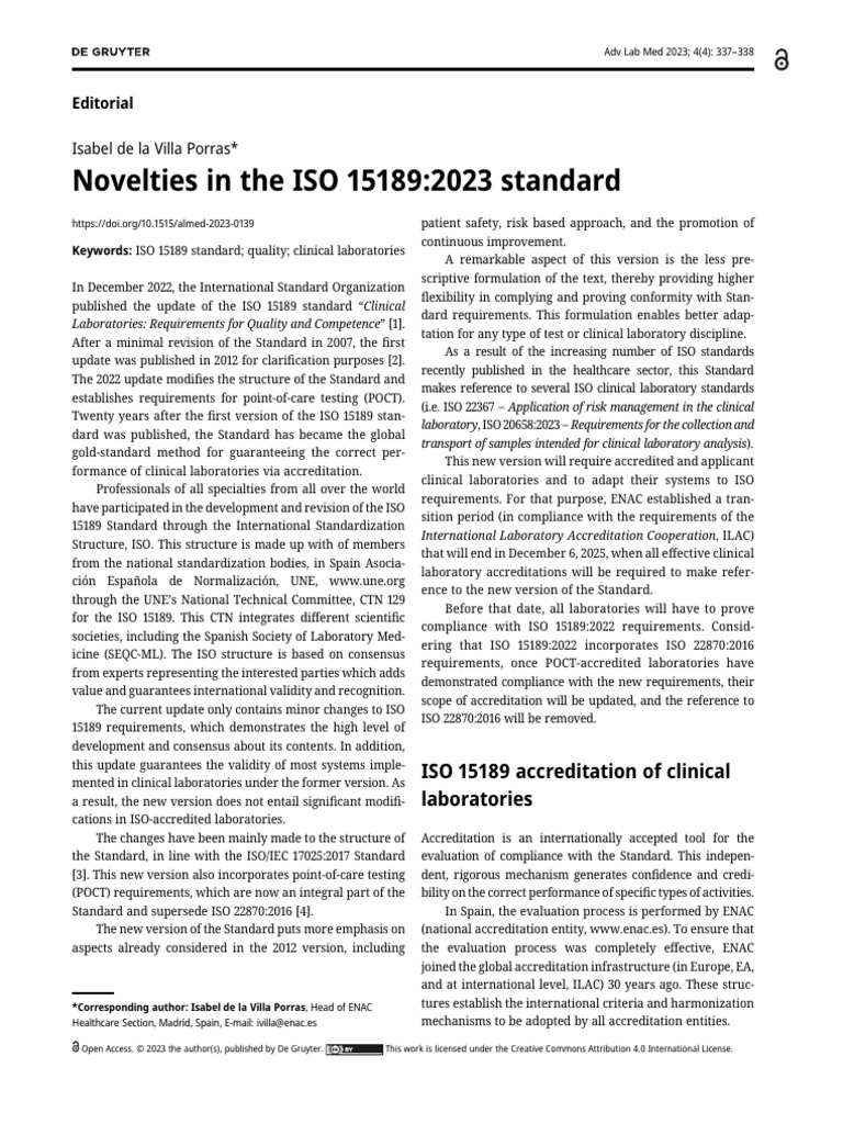 ISO 15189:2023 Standard Updates | PDF | Medical Laboratory ...