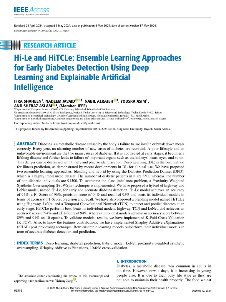 Hi-Le and HiTCLe Ensemble Learning Approaches For Early Diabetes ...